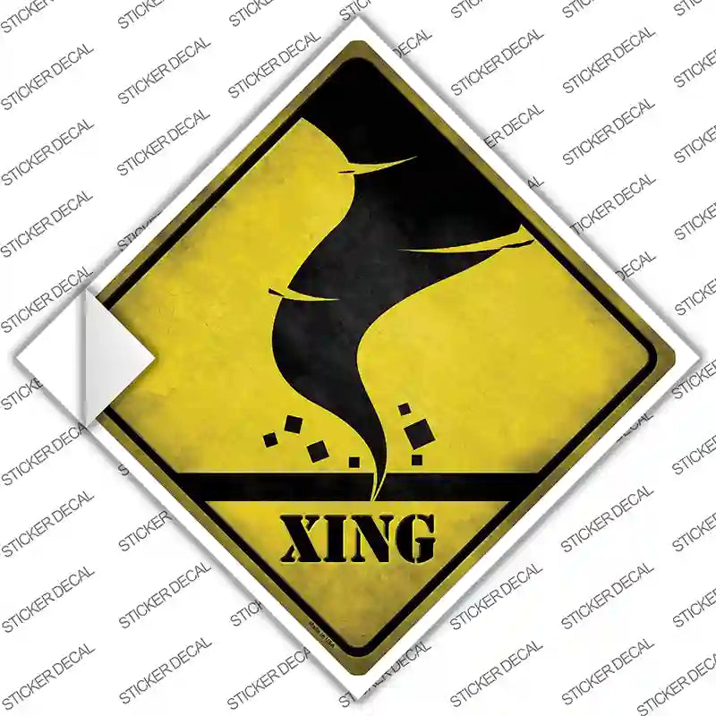 Tornado Xing Novelty Diamond Sticker Decal | Smart Blonde
