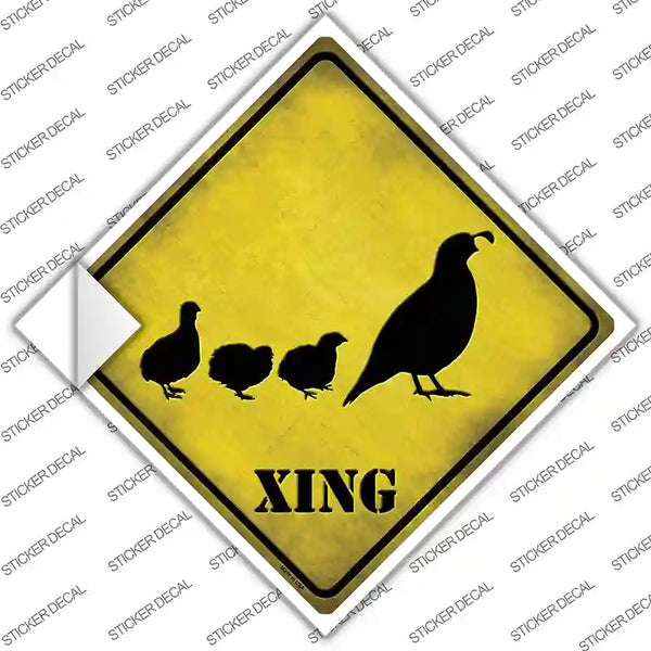 Quail Xing Novelty Diamond Sticker Decal | Smart Blonde