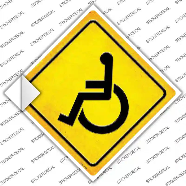 Handicap Yellow Novelty Diamond Sticker Decal | Smart Blonde