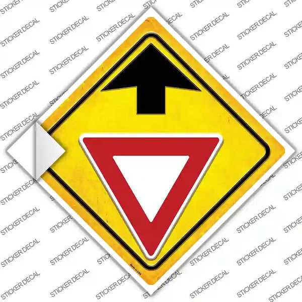 Yield Ahead Textured Novelty Diamond Sticker Decal | Smart Blonde