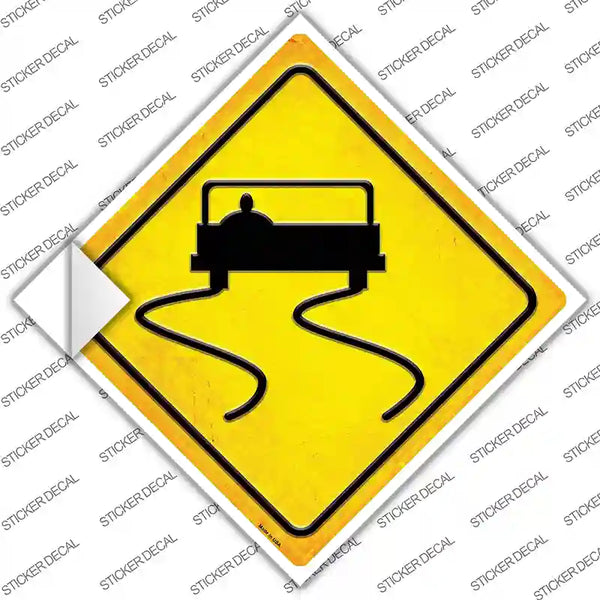 Slippery When Wet Car Novelty Diamond Sticker Decal | Smart Blonde