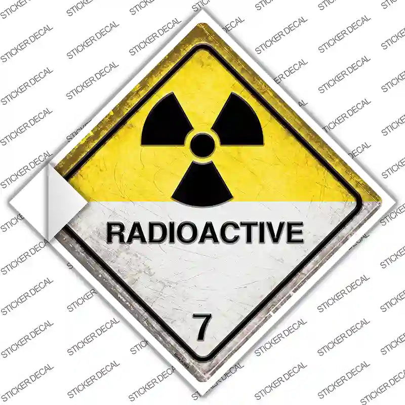 Radioactive 7 Small Novelty Diamond Sticker Decal | Smart Blonde