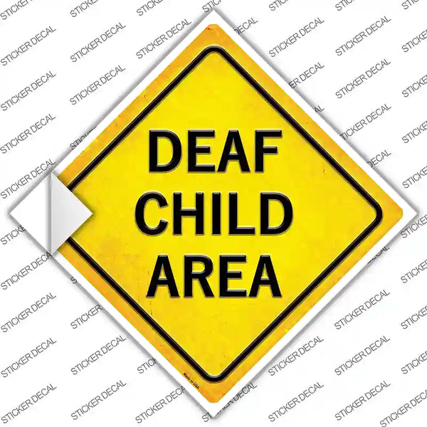 Deaf Child Area Novelty Diamond Sticker Decal | Smart Blonde