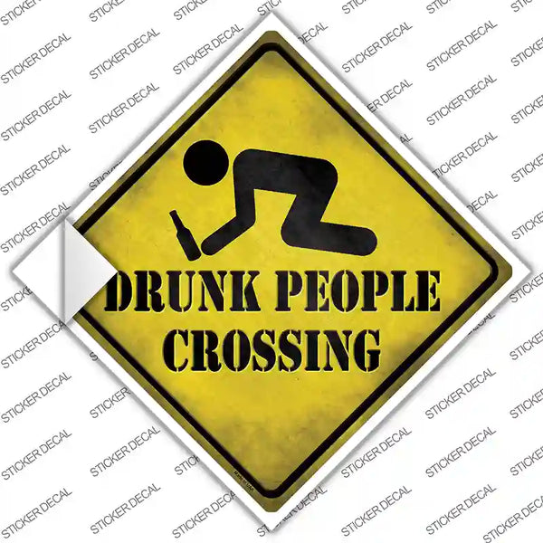 Drunk People Crossing Novelty Diamond Sticker Decal | Smart Blonde