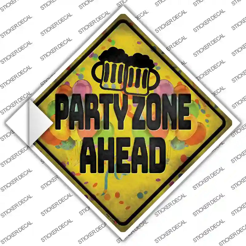 Party Zone Ahead Novelty Diamond Sticker Decal | Smart Blonde