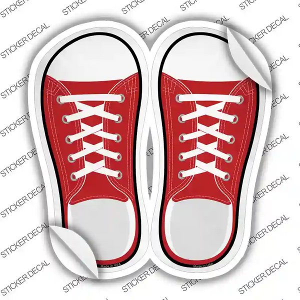 Red Solid Novelty Shoe Outlines Sticker Decal | Smart Blonde