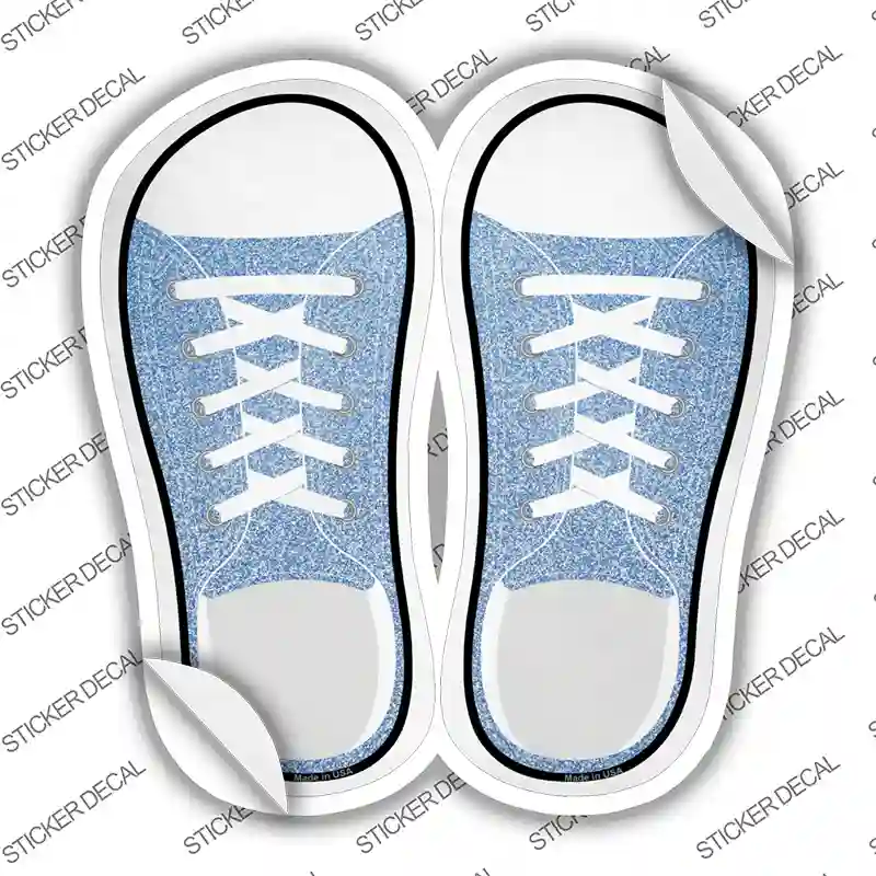 Light Blue Glitter Novelty Shoe Outlines Sticker Decal | Smart Blonde