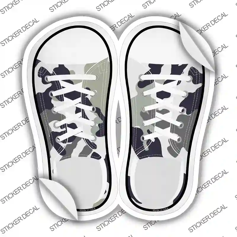 Winter Army Camo Novelty Shoe Outlines Sticker Decal | Smart Blonde