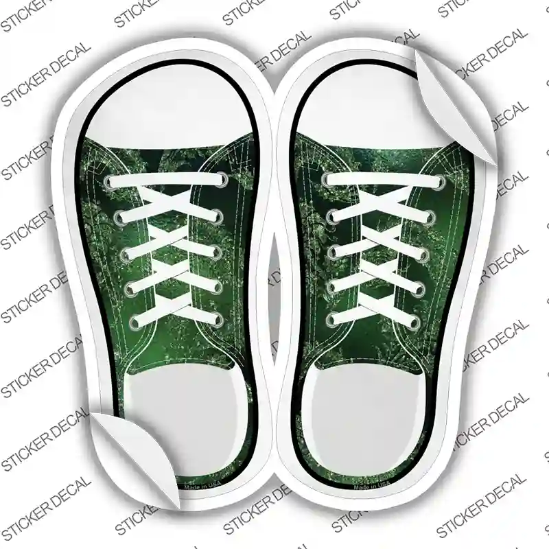 Green Glitter Pattern Novelty Shoe Outlines Sticker Decal | Smart Blonde
