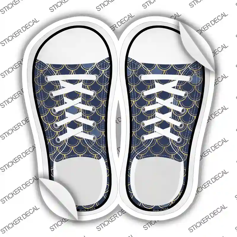 Navy Blue|Gold Scales Novelty Shoe Outlines Sticker Decal – A Smart Blonde
