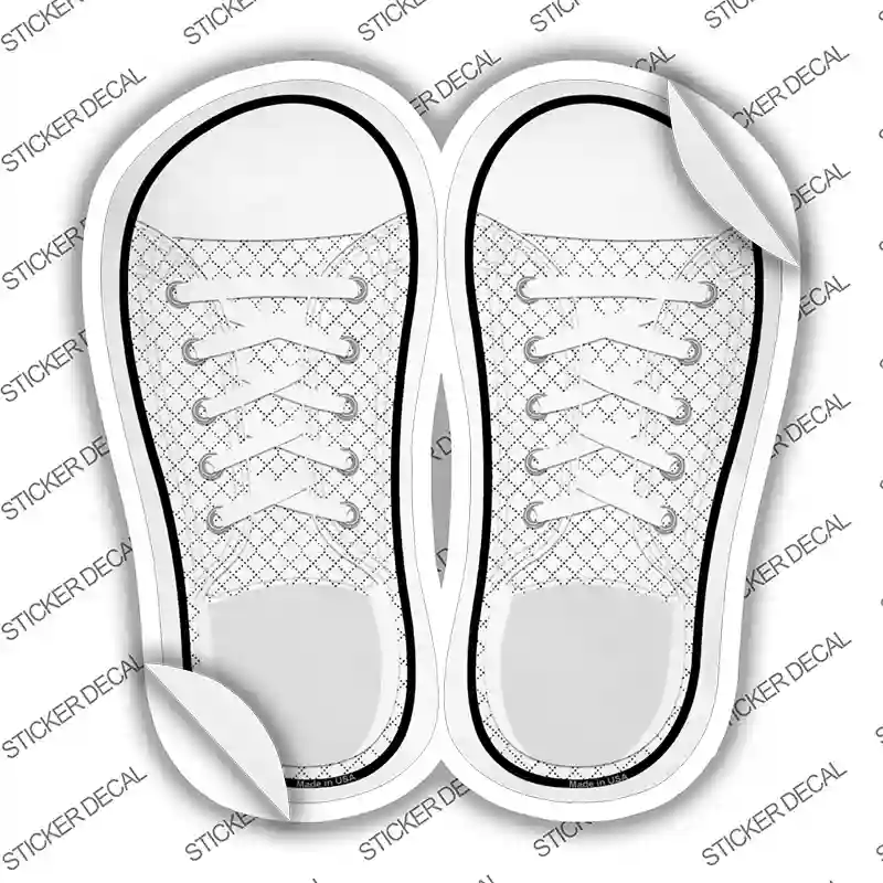 Dotted Checkered Pattern Novelty Shoe Outlines Sticker Decal | Smart Blonde