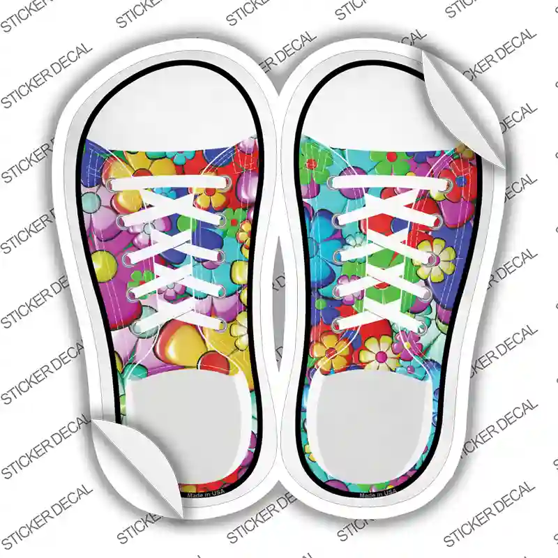 Colorful Flowers Novelty Shoe Outlines Sticker Decal | Smart Blonde
