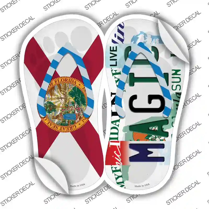 FL Flag|Magic Strip Art Novelty Flip Flops Sticker Decal | Smart Blonde