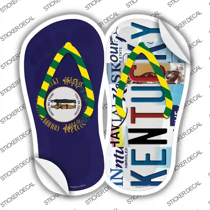 KY Flag|Kentucky Strip Art Novelty Flip Flops Sticker Decal | Smart Blonde