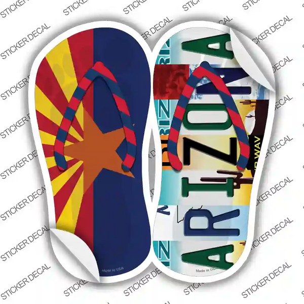 AZ Flag|Arizona Strip Art Novelty Flip Flops Sticker Decal | Smart Blonde
