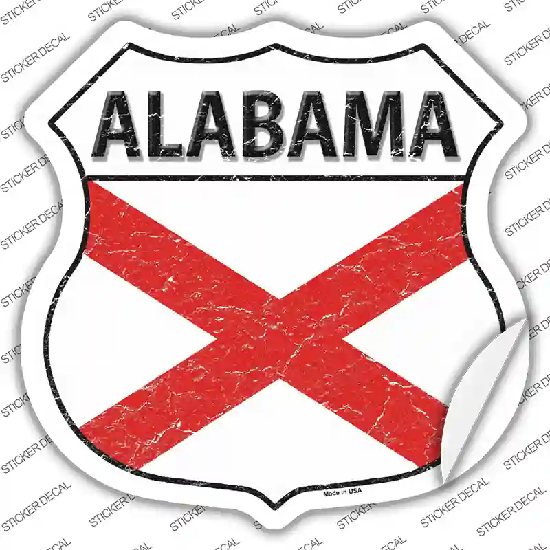 Alabama Flag Novelty Highway Shield Sticker Decal | Smart Blonde