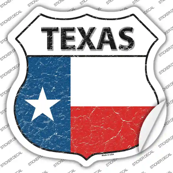 Texas Flag Novelty Highway Shield Sticker Decal | Smart Blonde