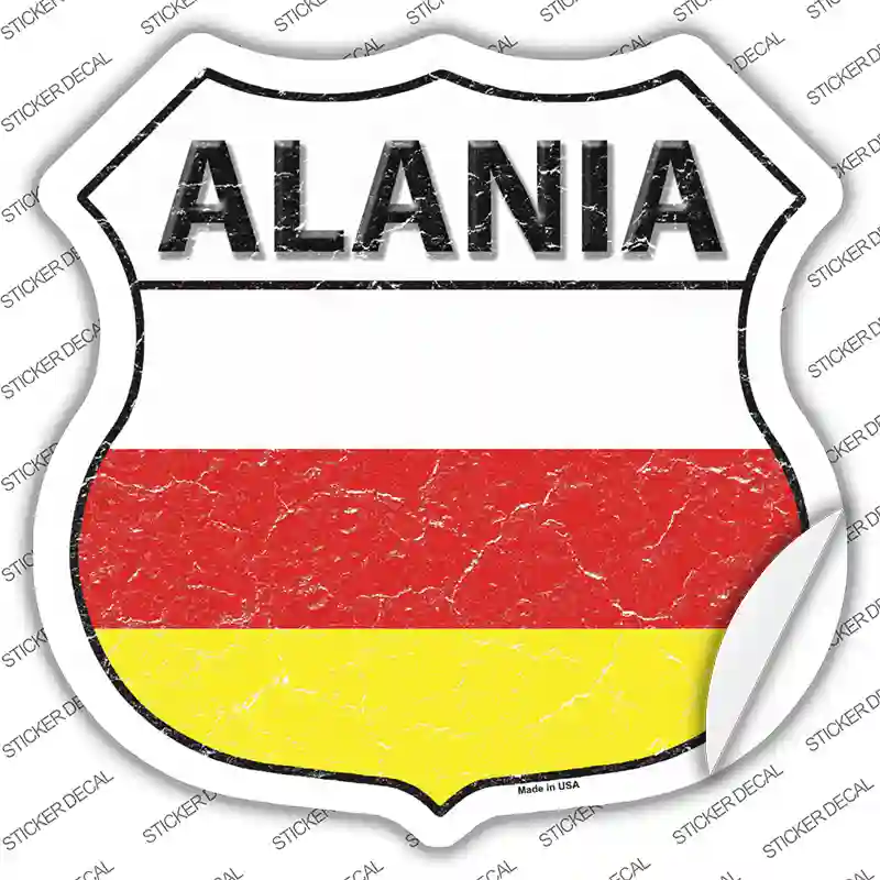 Alania Flag Novelty Highway Shield Sticker Decal | Smart Blonde