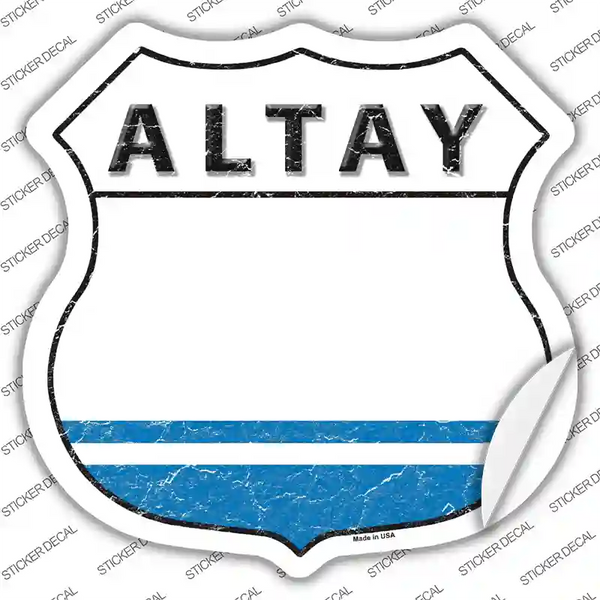 Altay Flag Novelty Highway Shield Sticker Decal | Smart Blonde