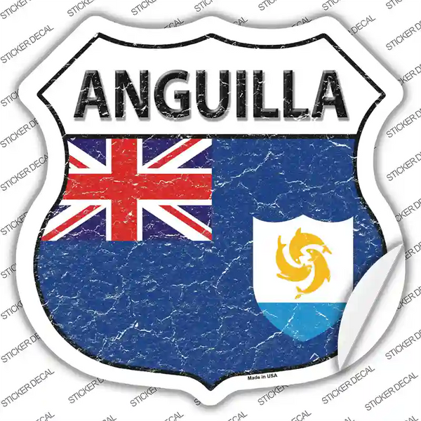 Anguilla Flag Novelty Highway Shield Sticker Decal | Smart Blonde