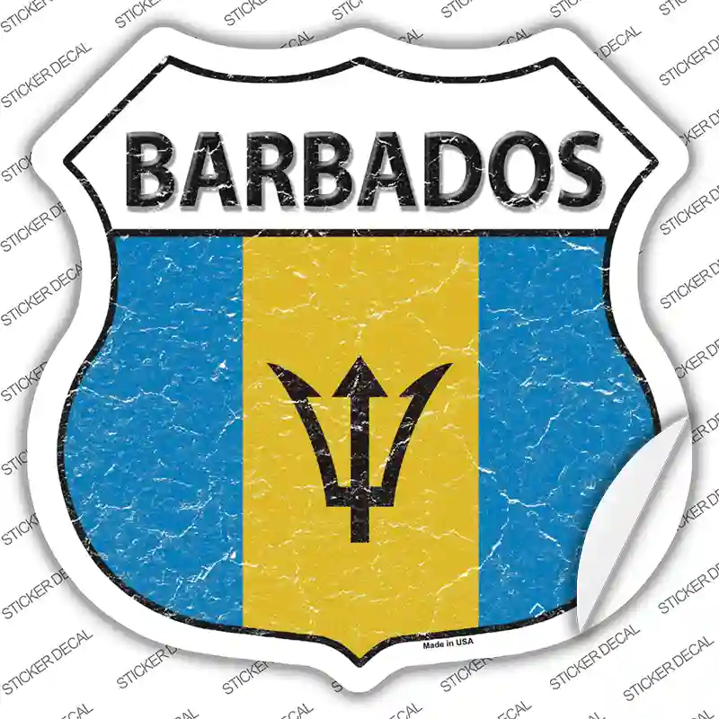 Barbados Flag Novelty Highway Shield Sticker Decal | Smart Blonde