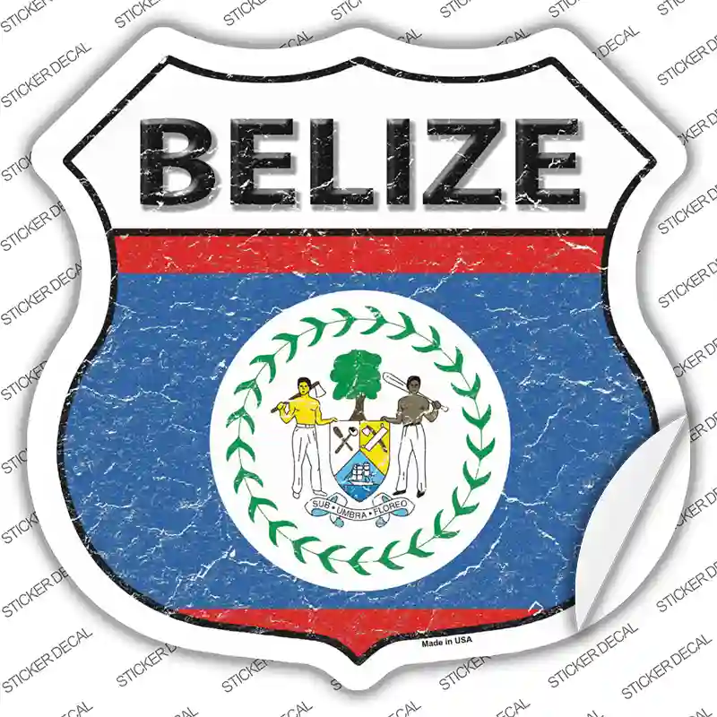 Belize Flag Novelty Highway Shield Sticker Decal | Smart Blonde