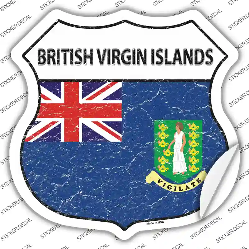 British Virgin Islands Flag Novelty Highway Shield Sticker Decal ...