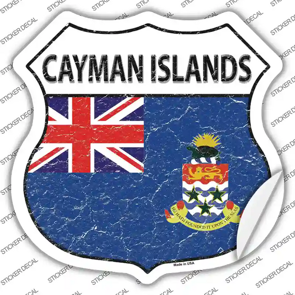 Cayman Islands Flag Novelty Highway Shield Sticker Decal | Smart Blonde