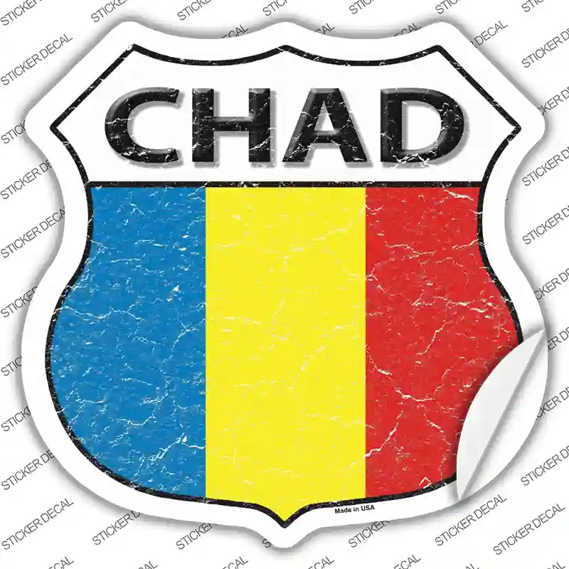 Chad Flag Novelty Highway Shield Sticker Decal | Smart Blonde