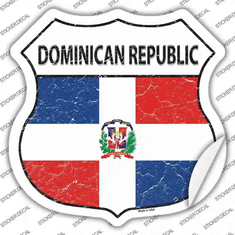 Dominican Republic Flag Novelty Highway Shield Sticker Decal | Smart Blonde