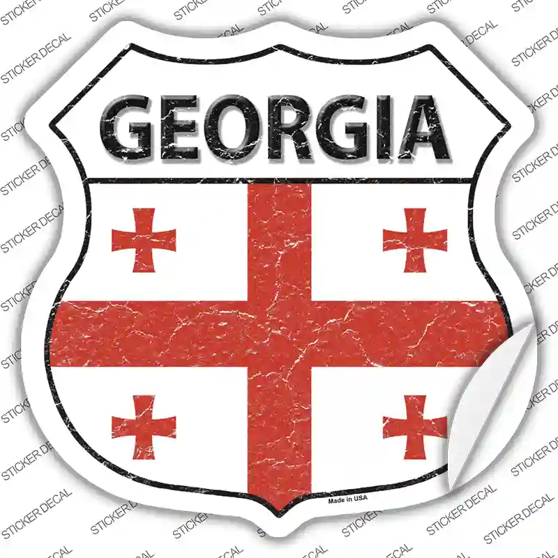 Georgia Flag Novelty Highway Shield Sticker Decal | Smart Blonde
