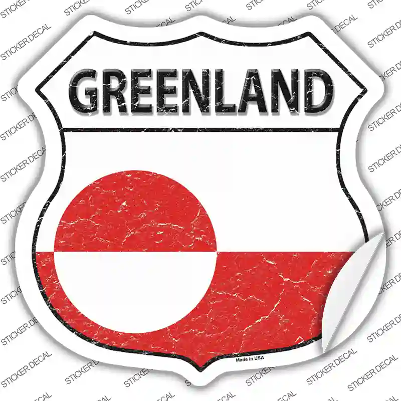 Greenland Flag Novelty Highway Shield Sticker Decal | Smart Blonde