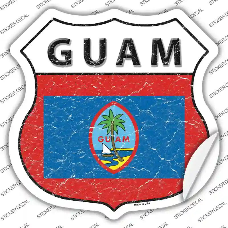 Guam Flag Novelty Highway Shield Sticker Decal | Smart Blonde