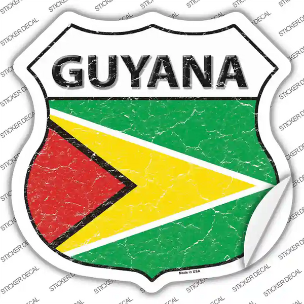 Guyana Flag Novelty Highway Shield Sticker Decal | Smart Blonde