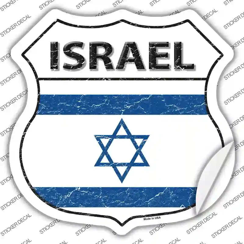 Israel Flag Novelty Highway Shield Sticker Decal | Smart Blonde