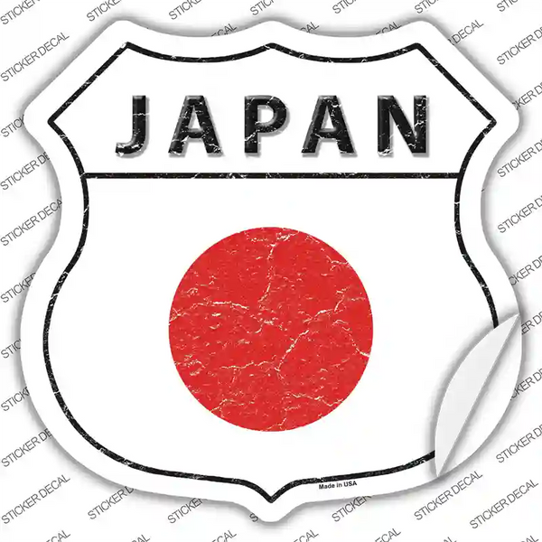 Japan Flag Novelty Highway Shield Sticker Decal | Smart Blonde