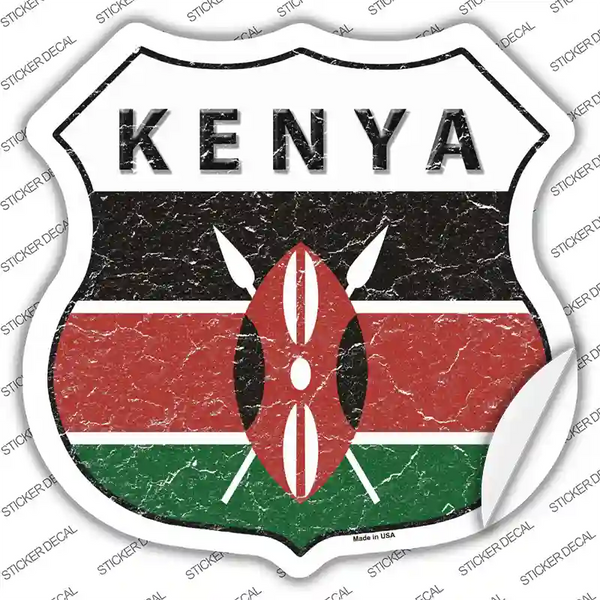 Kenya Flag Novelty Highway Shield Sticker Decal | Smart Blonde