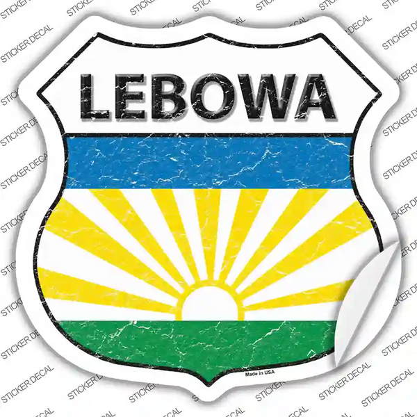 Lebowa Flag Novelty Highway Shield Sticker Decal | Smart Blonde