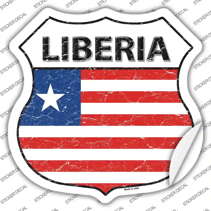 Liberia Flag Novelty Highway Shield Sticker Decal | Smart Blonde