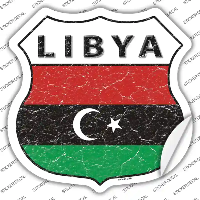 Libya Flag Novelty Highway Shield Sticker Decal | Smart Blonde