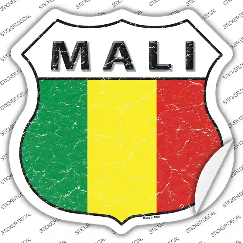 Mali Flag Novelty Highway Shield Sticker Decal | Smart Blonde