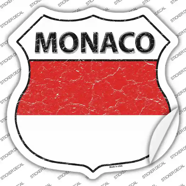 Monaco Flag Novelty Highway Shield Sticker Decal | Smart Blonde