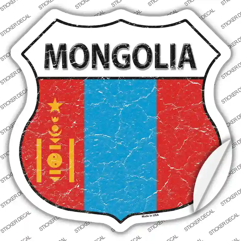 Mongolia Flag Novelty Highway Shield Sticker Decal | Smart Blonde