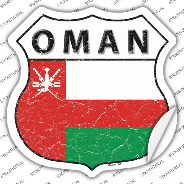 Oman Flag Novelty Highway Shield Sticker Decal | Smart Blonde