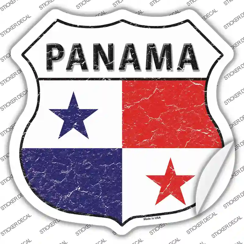 Panama Flag Novelty Highway Shield Sticker Decal | Smart Blonde