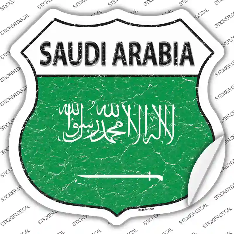 Saudi Arabia Flag Novelty Highway Shield Sticker Decal | Smart Blonde