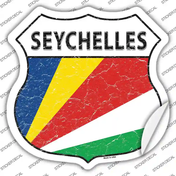 Seychelles Flag Novelty Highway Shield Sticker Decal | Smart Blonde