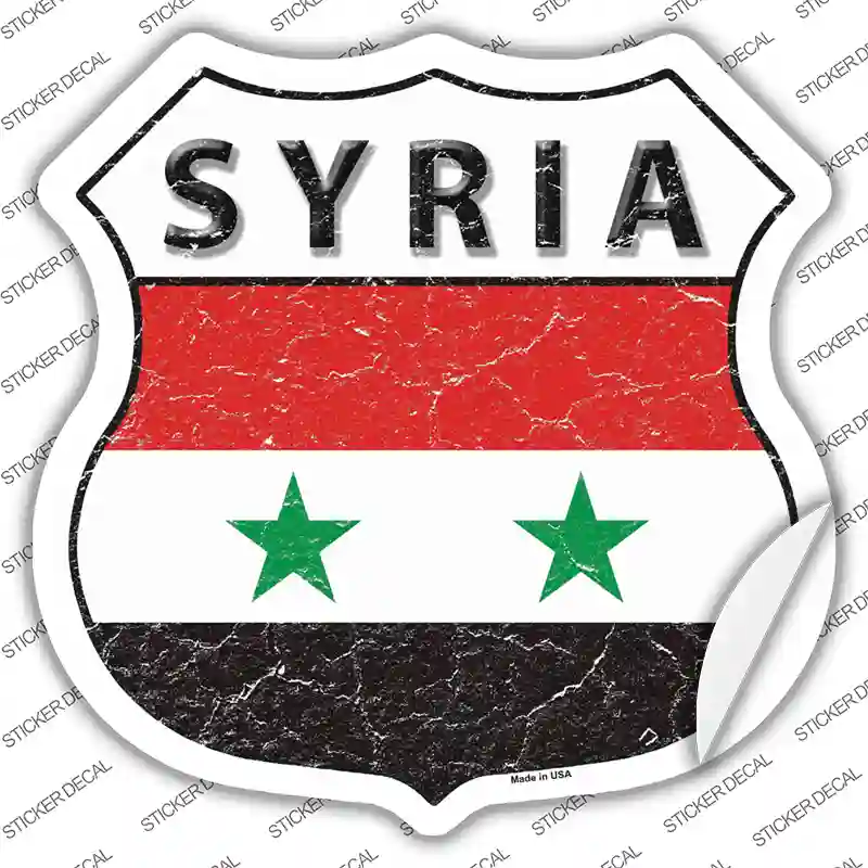 Syria Flag Novelty Highway Shield Sticker Decal | Smart Blonde