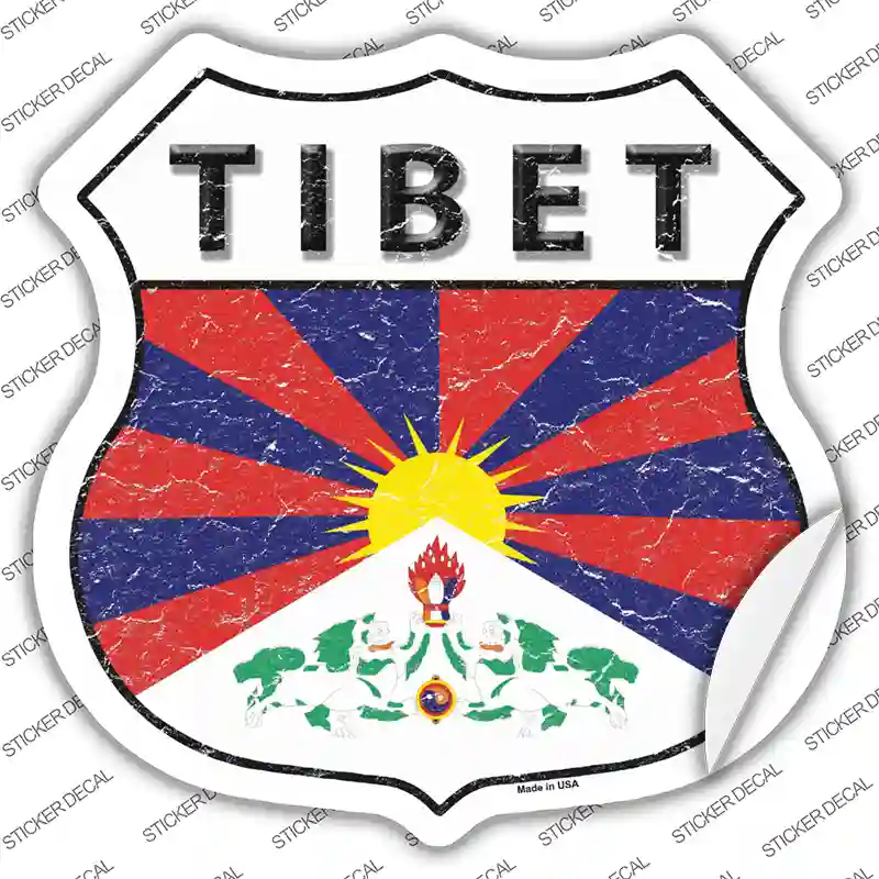 Tibet Flag Novelty Highway Shield Sticker Decal | Smart Blonde