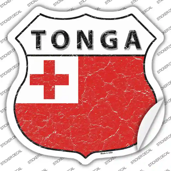 Tonga Flag Novelty Highway Shield Sticker Decal | Smart Blonde